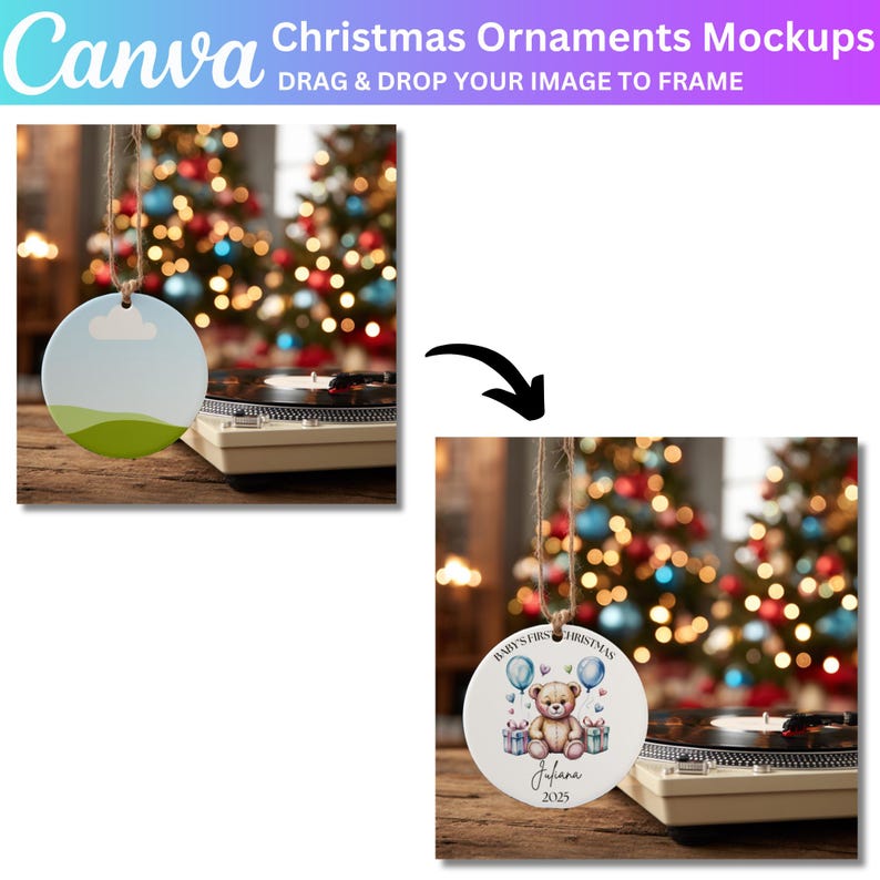 30+ Christmas Ornament Mockups Bundle, Editable Christmas Ornaments ...