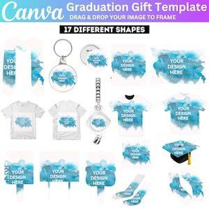 Canva Graduation Gift Set Mockup Bundle, Graduation Canva Mockup for ...
