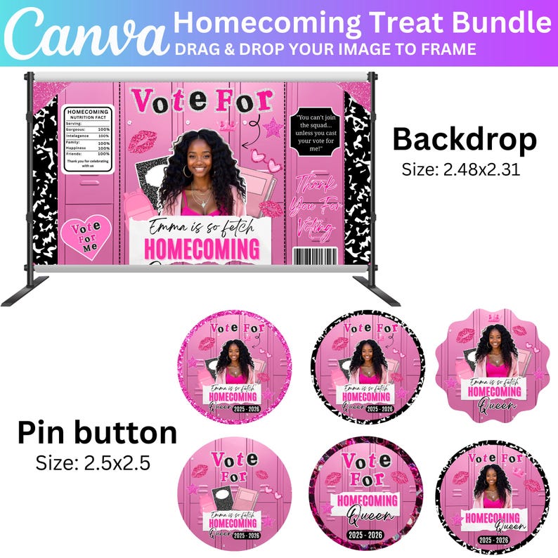 Homecoming Campaign Treat Bundle, Vote for Mean Queen, Homecoming ...