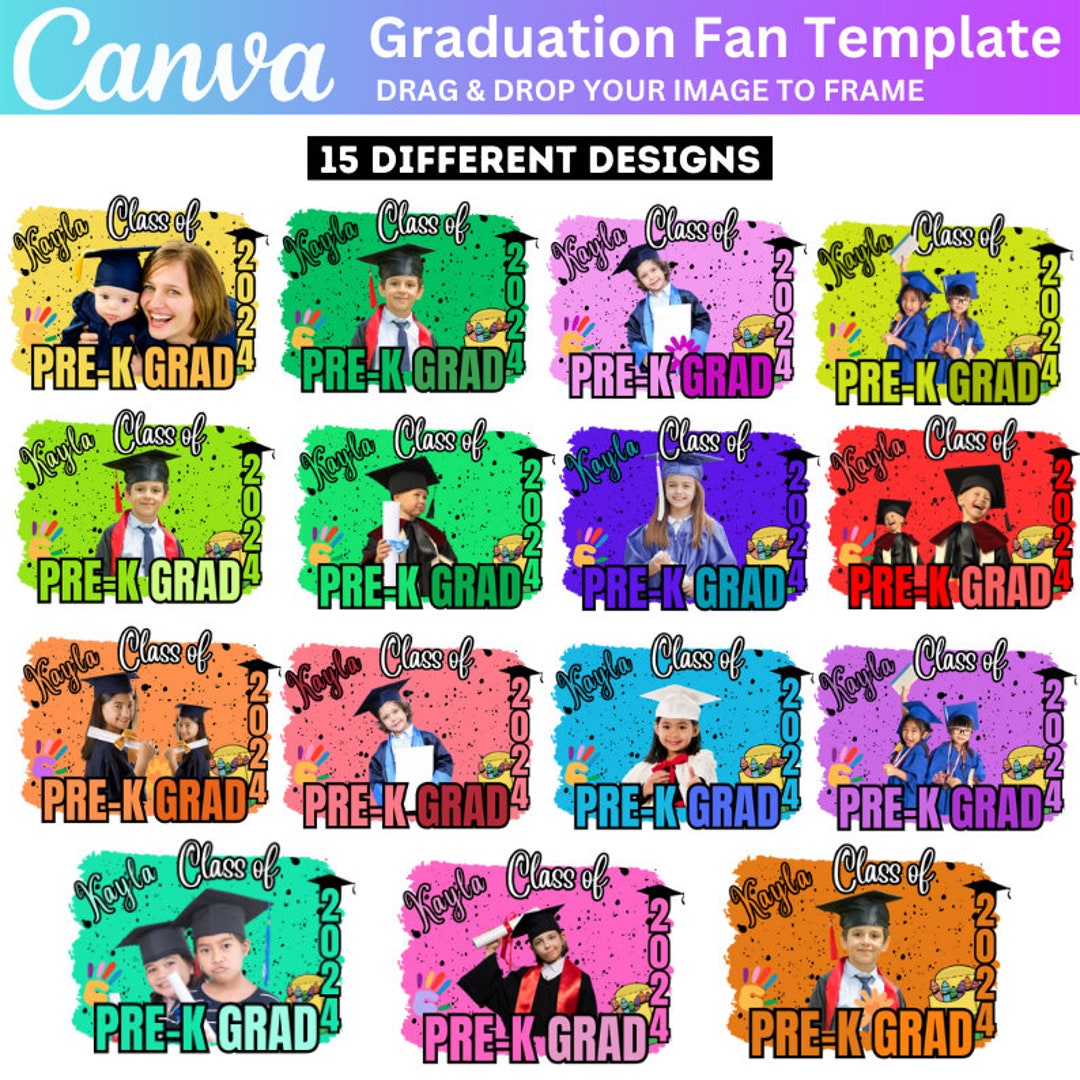 Pre K Grad Canva Editable Templates, Graduation Class of 2024, Grad ...