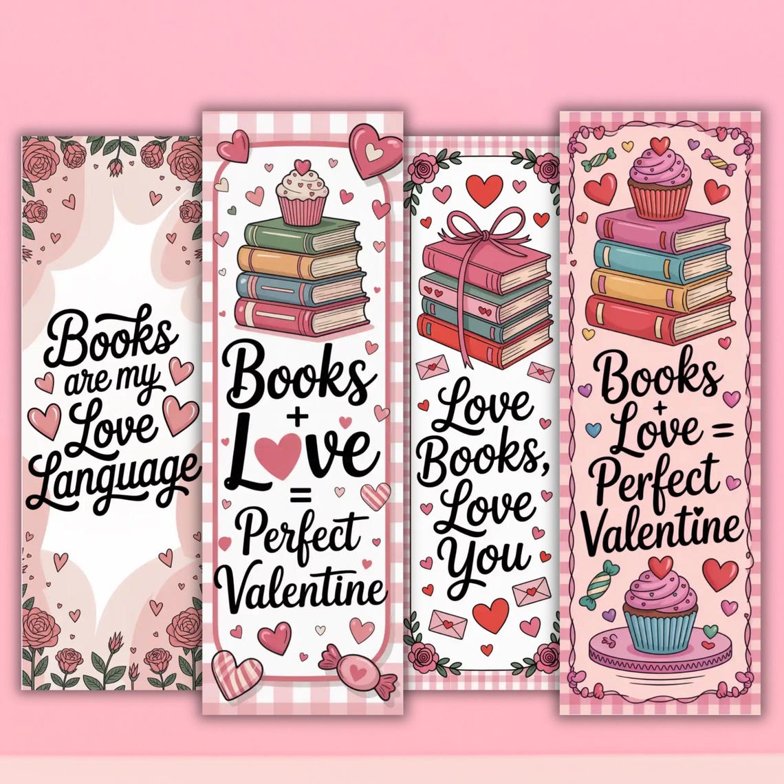 10 Valentine's Bookmark Bundle, Printable Cozy Vday Bookmark, Heart ...