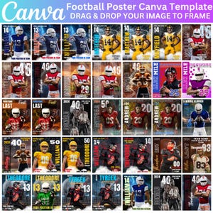 Football Poster Canva Editable Template, Sports Photography Templates ...