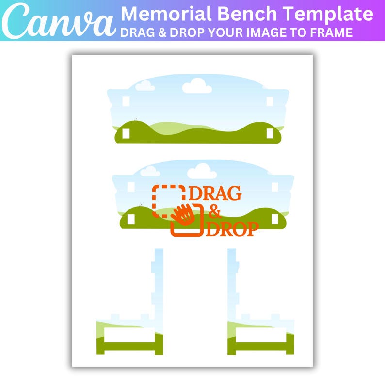 Memorial Bench Template, Canva Editable Memorial Bench, Sublimation ...