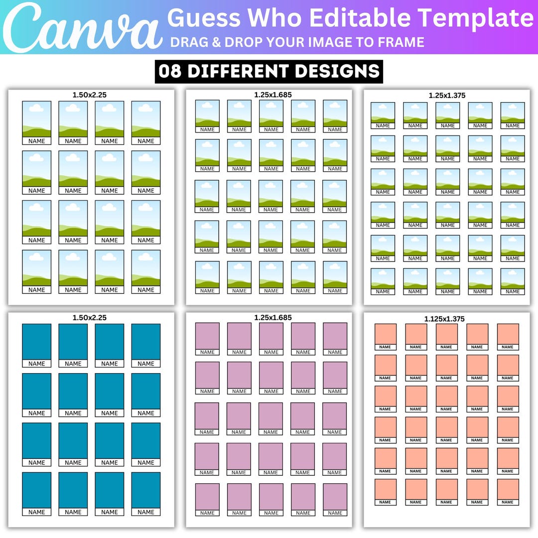 Guess Who Canva Game, Guess Who Create Your Own Game, Guess Who Cards ...