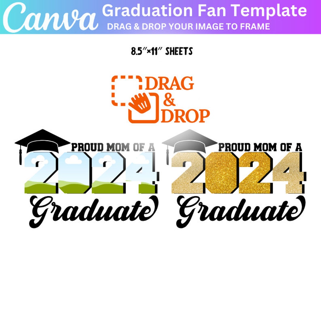 Graduate 2024, Canva Editable Template, Grad Paddle Fan Template ...