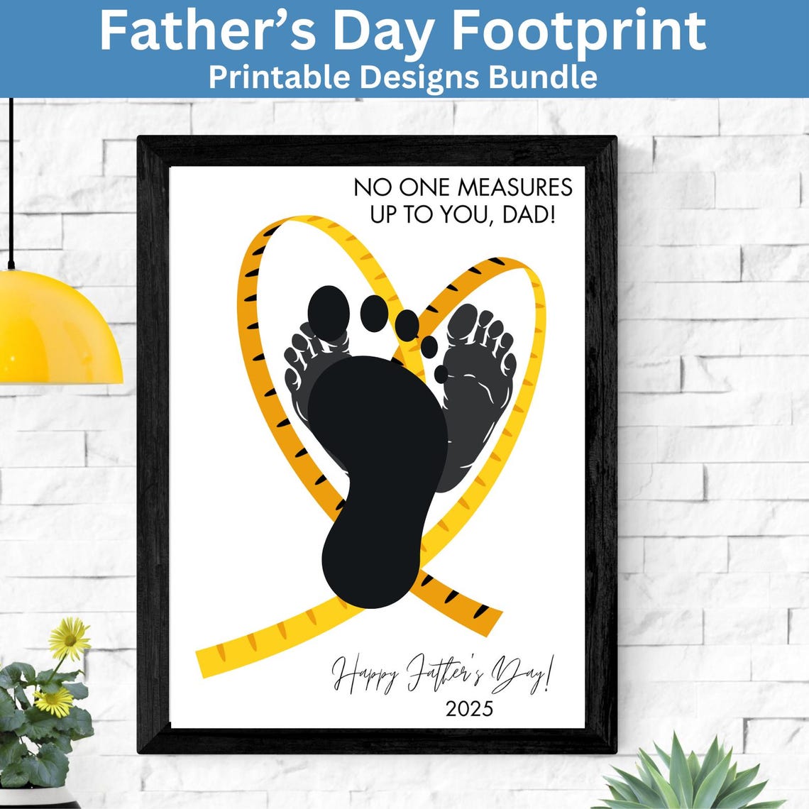 Fathers Day Footprint Craft Bundle, Dad Footprint Fingerprint Printable ...