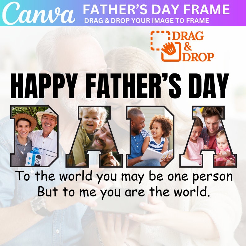 Daddy Canva Editable Frame Template, Papa Photo Frame, Daddy Photo ...