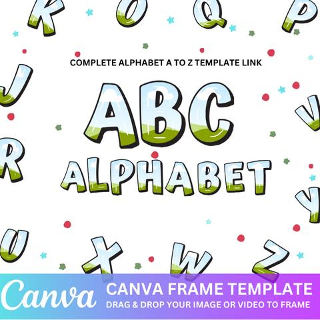 Canva Editable Alphabet Letters Template, Canva Drag & Drop Photos ...