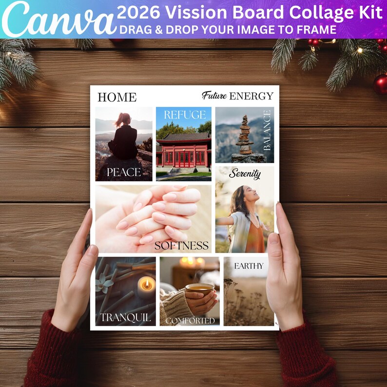 2026 Vision Board Collage Kit, Printable Goal Setting and Manifestation ...