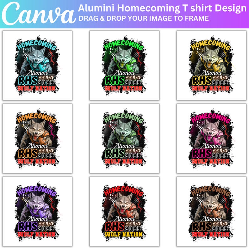Alumni Team Spirit Football Template Bundle, Canva Editable Football T ...