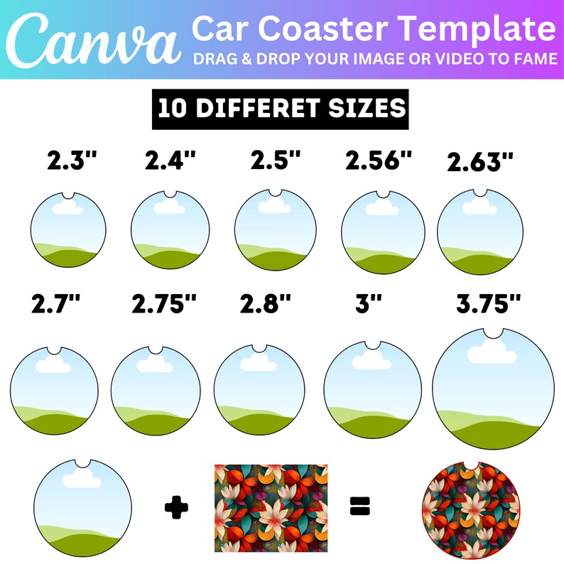 Car Coaster Template Bundle, Car Cup Coaster Template, Car Canva ...