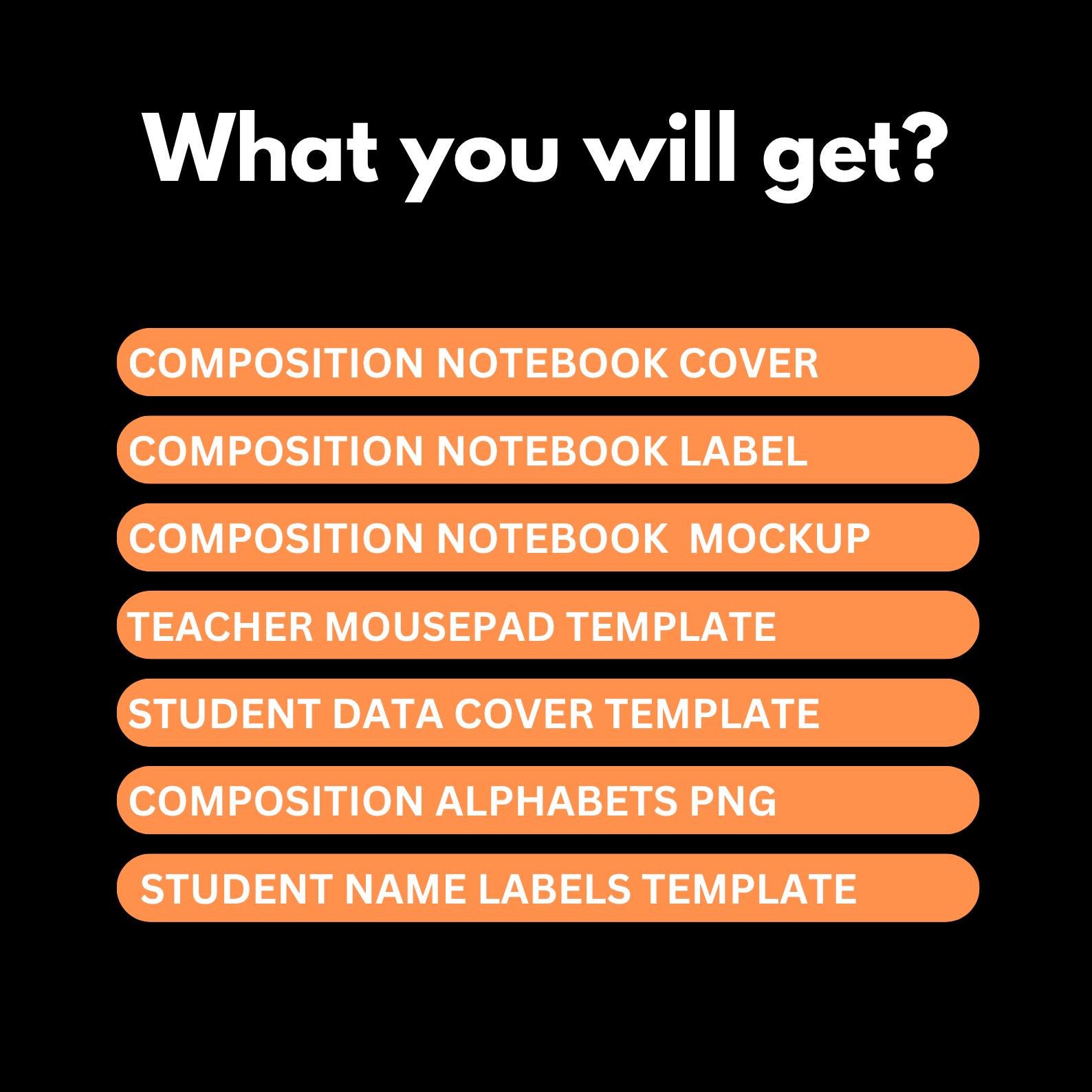 Composition Notebook Cover Mega Bundle, Editable Composition Book Canva ...