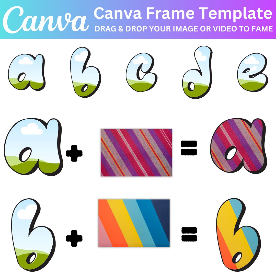 Canva Alphabets Template, Canva Alphabet Font, Canva Frame Template ...