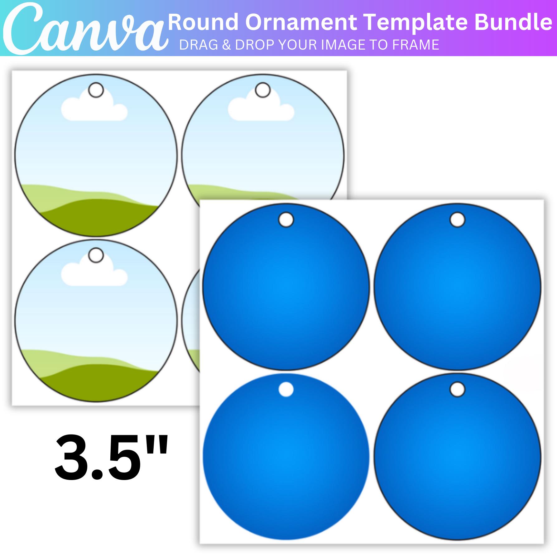 Round Ornament Canva Editable Template, Christmas Ornaments Circle ...