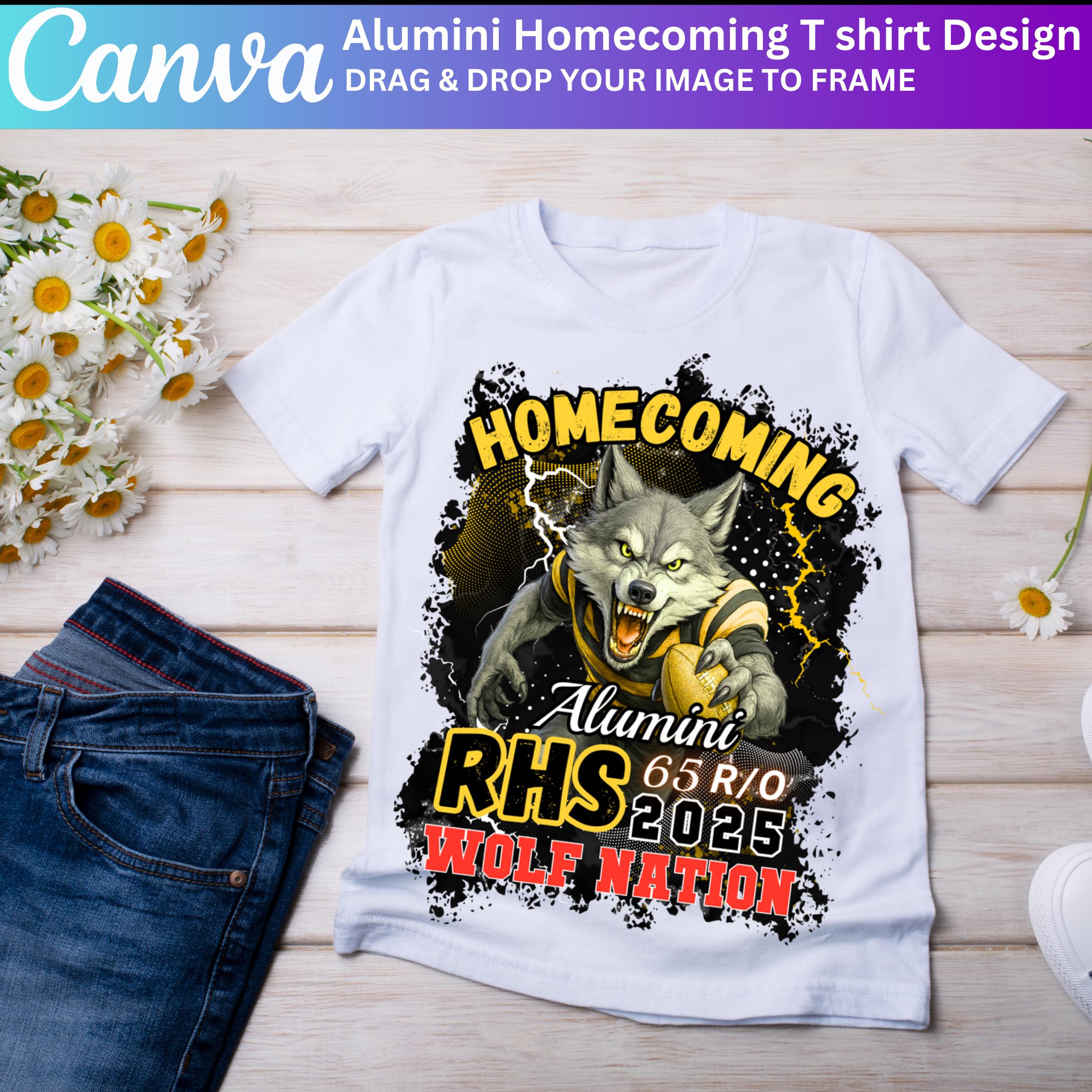 Alumni Team Spirit Football Template Bundle, Canva Editable Football T ...