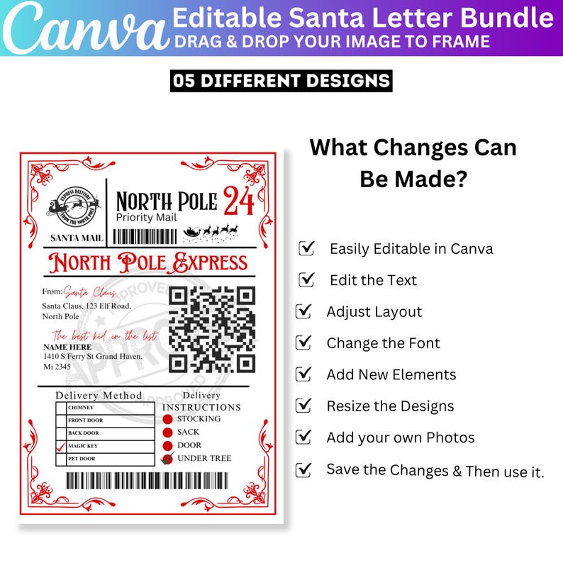 EDITABLE Letter From Santa Template, Santa Letter Set Bundle, Letter ...