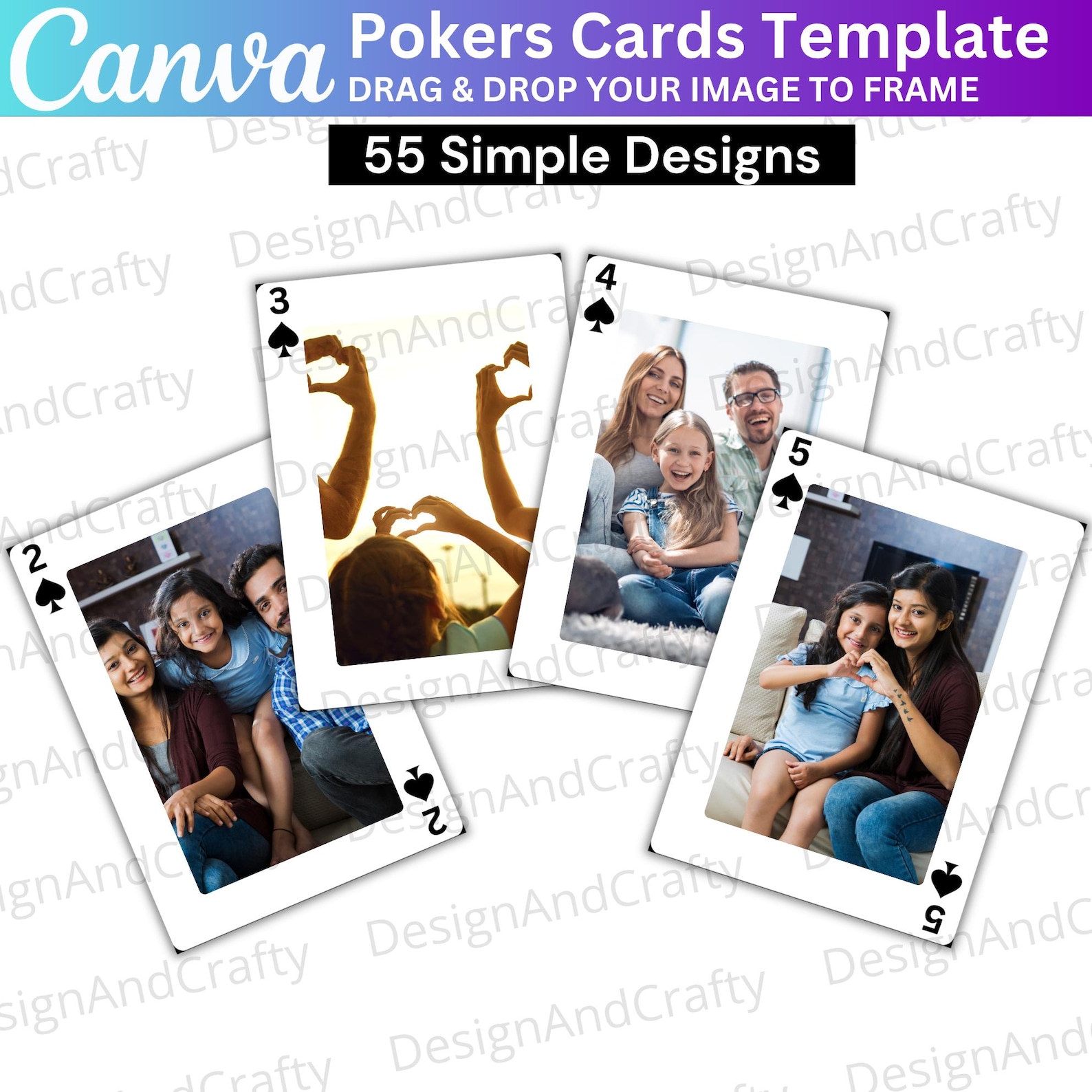 Poker Card Canva Editable Template, Card Sublimation Designs, Play Card ...