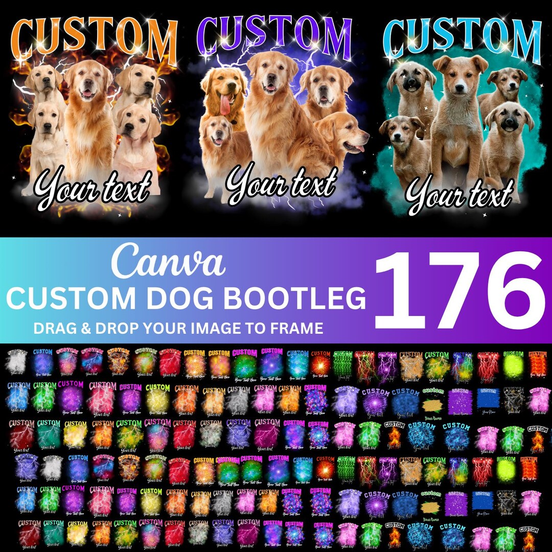 Custom Pet Bootleg Rap Tee Canva Editable Template, Tshirt Design ...