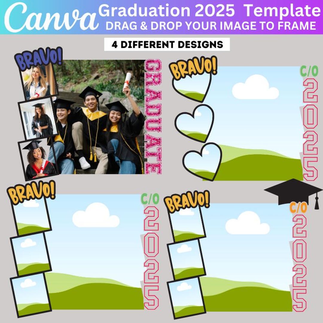 2025 Senior Grad Canva Editable Template, 2025 Graduation, 2025 ...