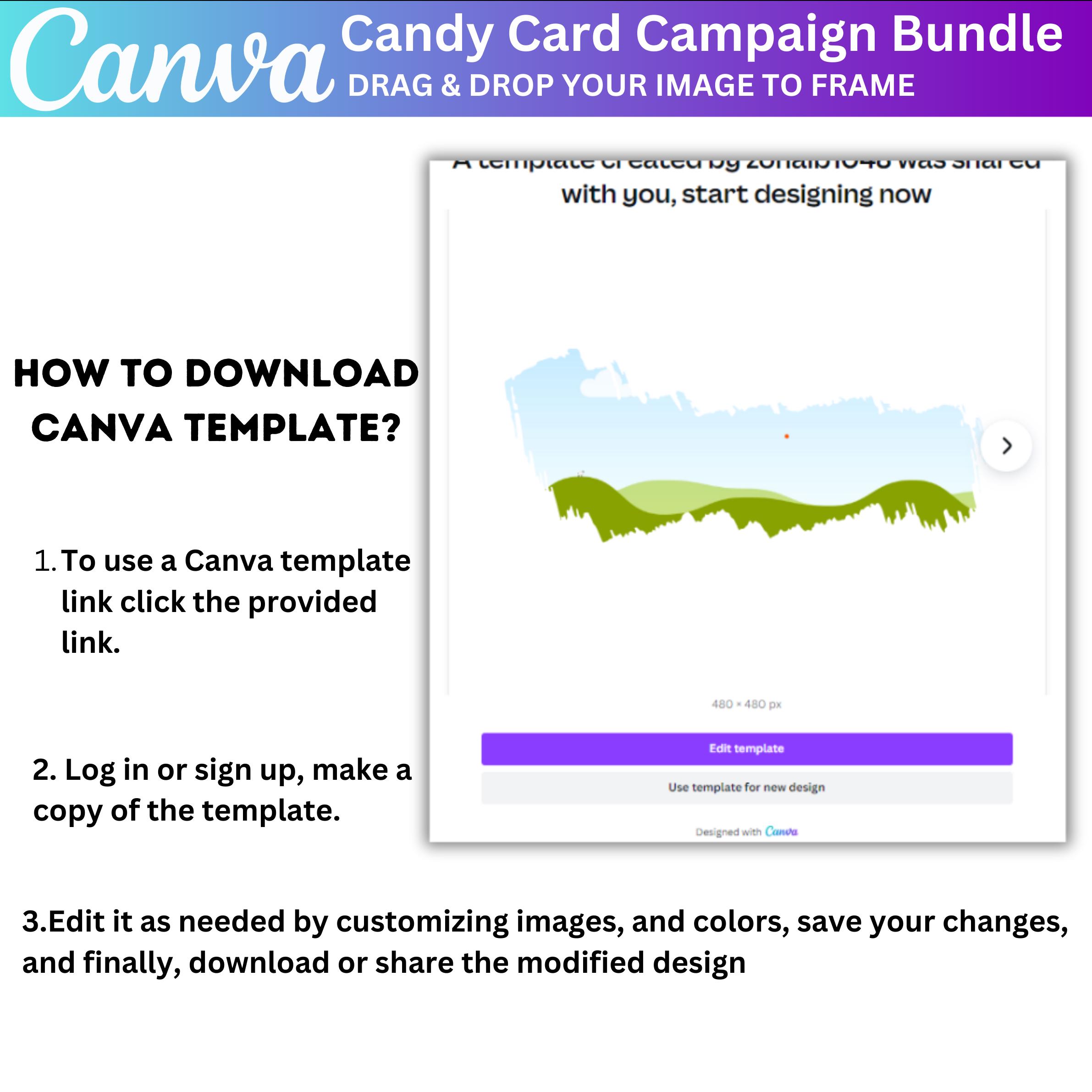 10 Candy Card Campaign Bundle, Canva Editable Candy Tags Election ...