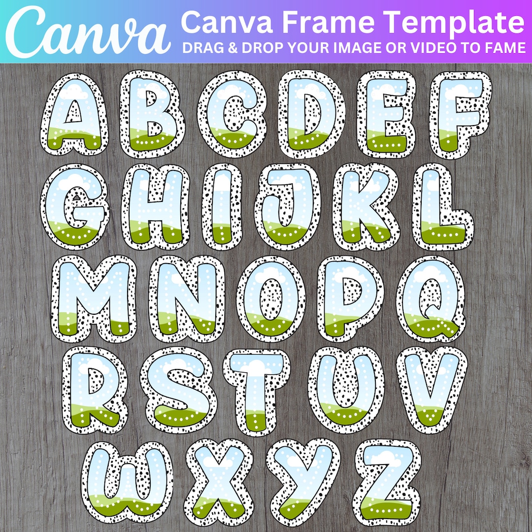 Canva Editable Alphabets, Letters Ca,nva Template, A-Z Birthday ...