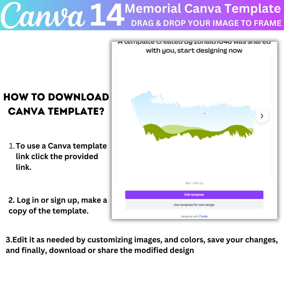 Memorial Canva Editable Frame Template, in Loving Memory Canva Designs ...