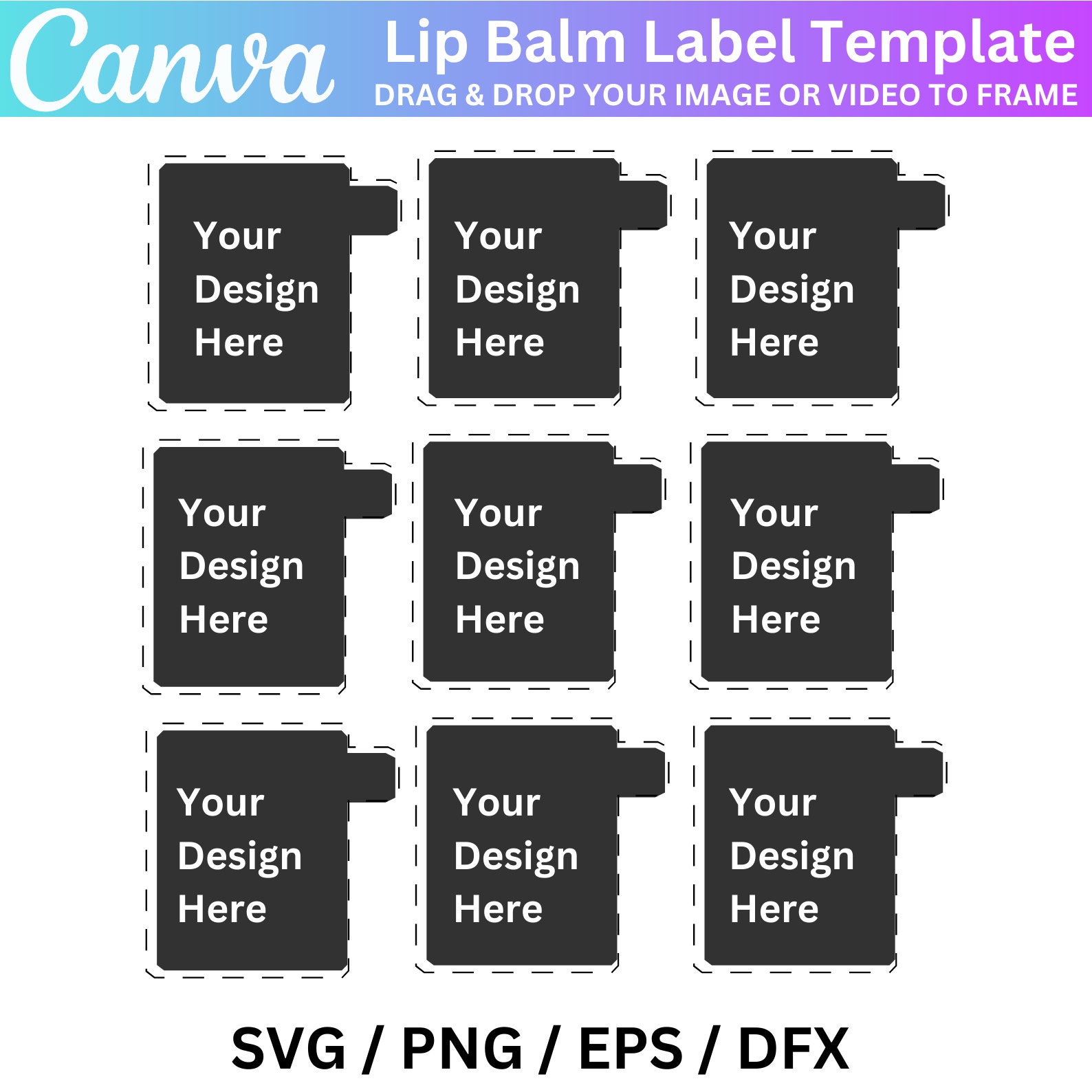 Lip Balm Label Template, Lip Balm Wrap Packaging, Sublimation Template ...