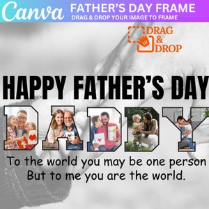 Daddy Canva Editable Frame Template, Papa Photo Frame, Daddy Photo ...