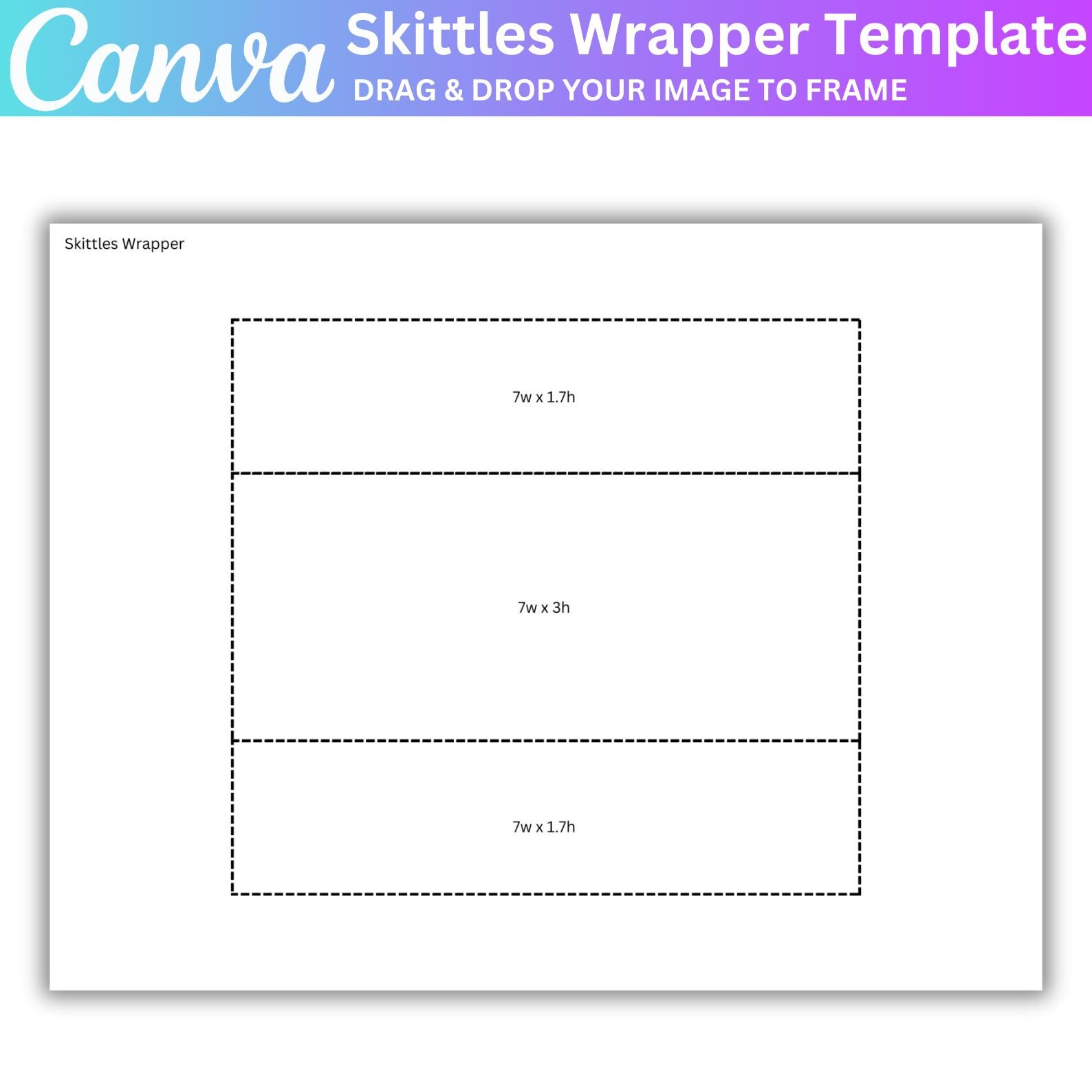Skittles Wrapper Canva Editable Template, Skittles Candy Label Template ...
