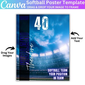 Softball Poster Photo Collage Canva Editable Template, Softball Photo ...