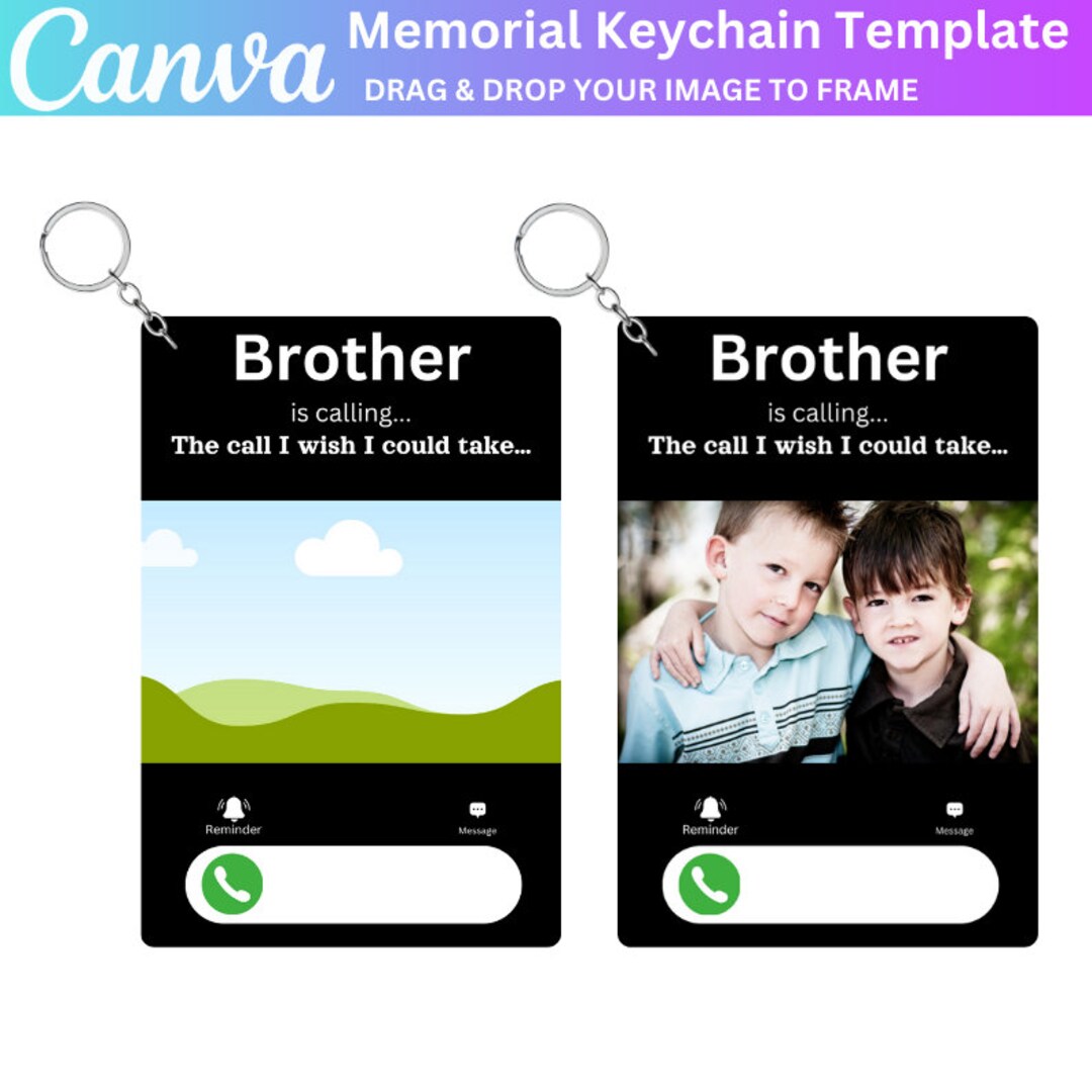 Memorial Keychain Canva Editable Template, Editable Memorial Keychain ...