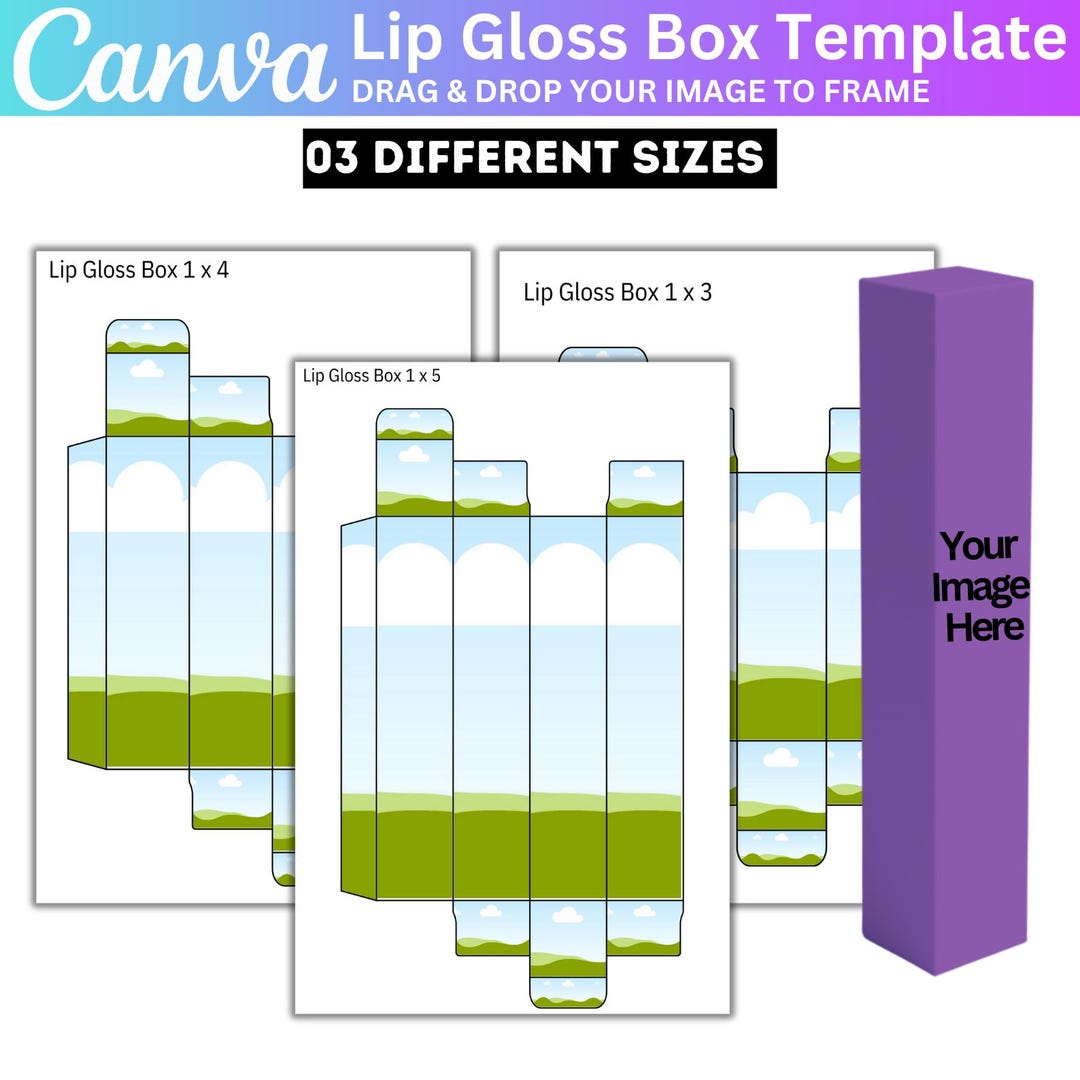 Lip Gloss Box Canva Frame Template, Canva Editable Frame, Printable ...