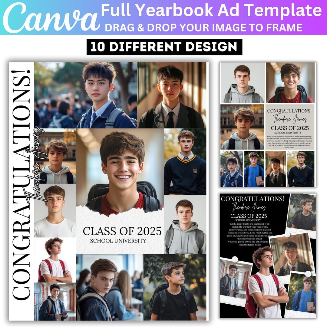 Full Page Yearbook Ad Canva Editable Template, Senior Yearbook Ad ...