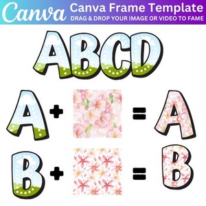 Canva Editable Alphabet Letters Template, Canva Drag & Drop Photos ...