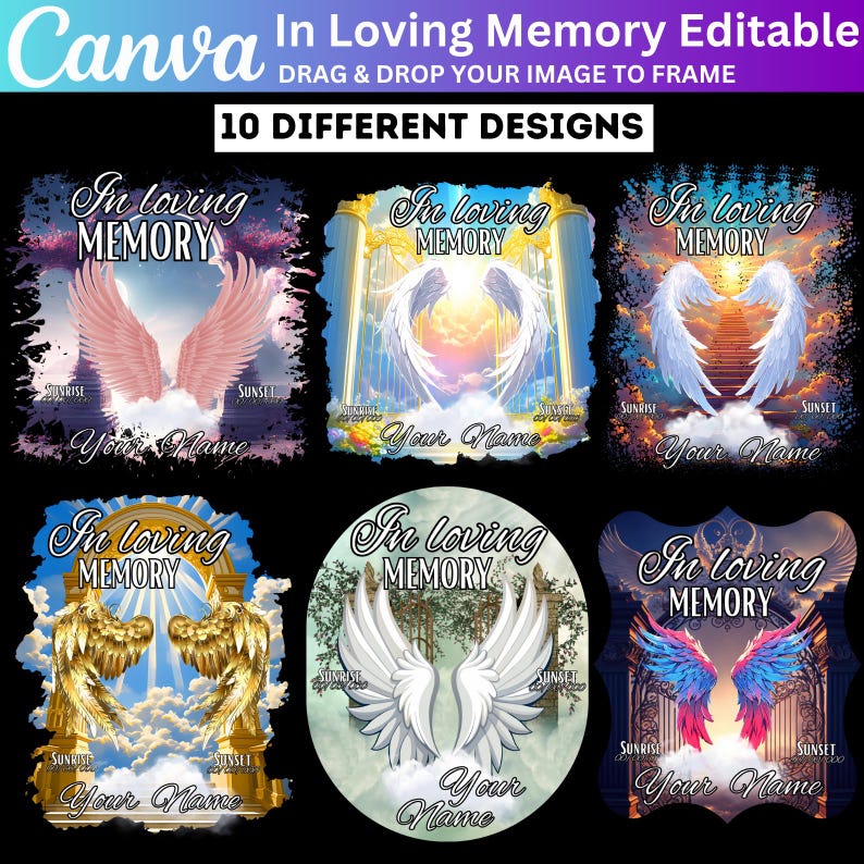 In Loving Memory Canva Editable Bundle, in Loving Memory T Shirt ...