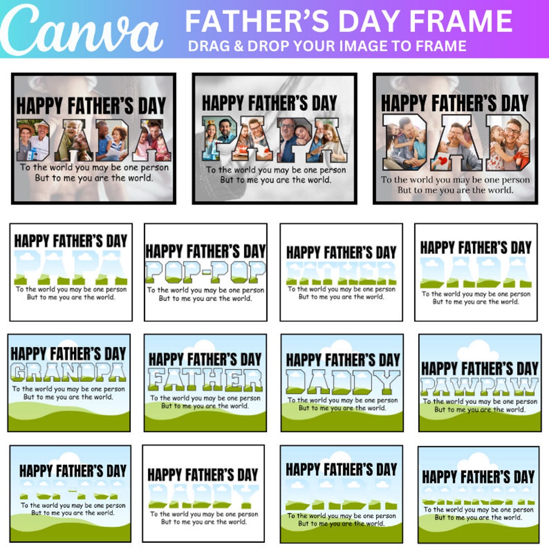 Daddy Canva Editable Frame Template, Papa Photo Frame, Daddy Photo ...