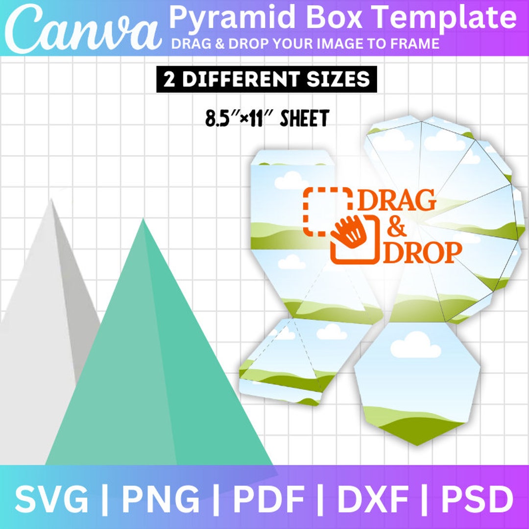 Pyramid Box Svg Bundle, Gift Box Template, Birthday Gift Box Svg Png ...
