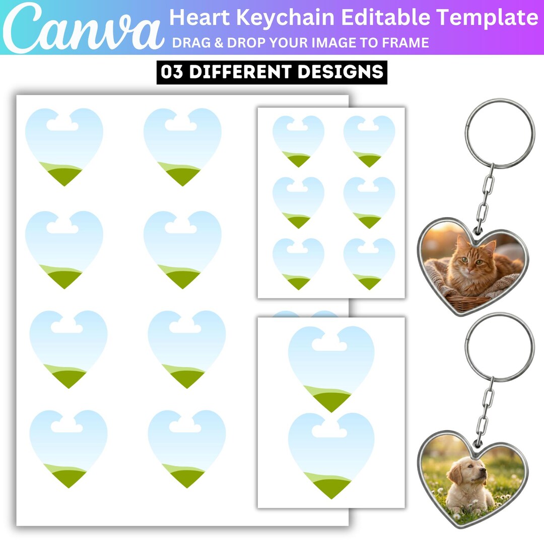Custom Photo Heart Locket Template, Photo Heart Locket Canva Editable ...