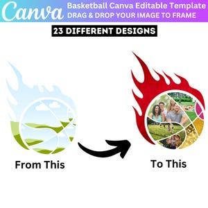 Basketball Canva Editable Frame, Basketball Canva Template Bundle, Make ...