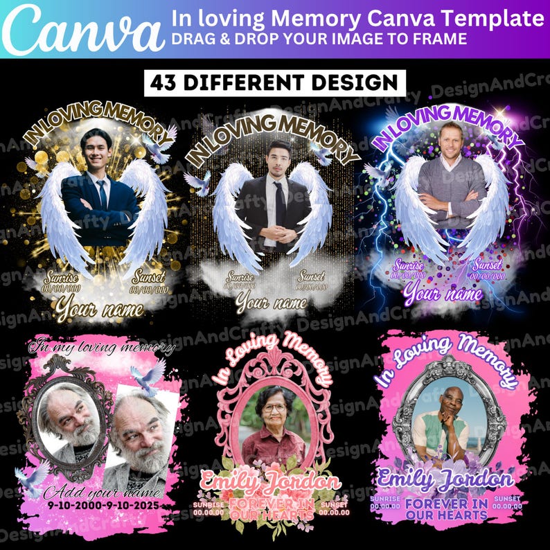In Loving Memory Design Canva Editable T Shirt, Long Live Memorial Canva Designs, Funeral ...