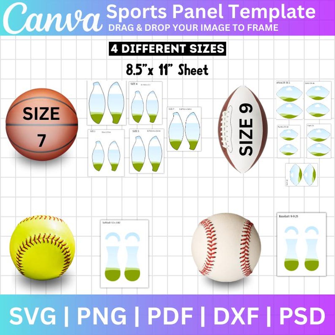 Sports Panel Canva Editable Template Bundle, Football Panel Template ...