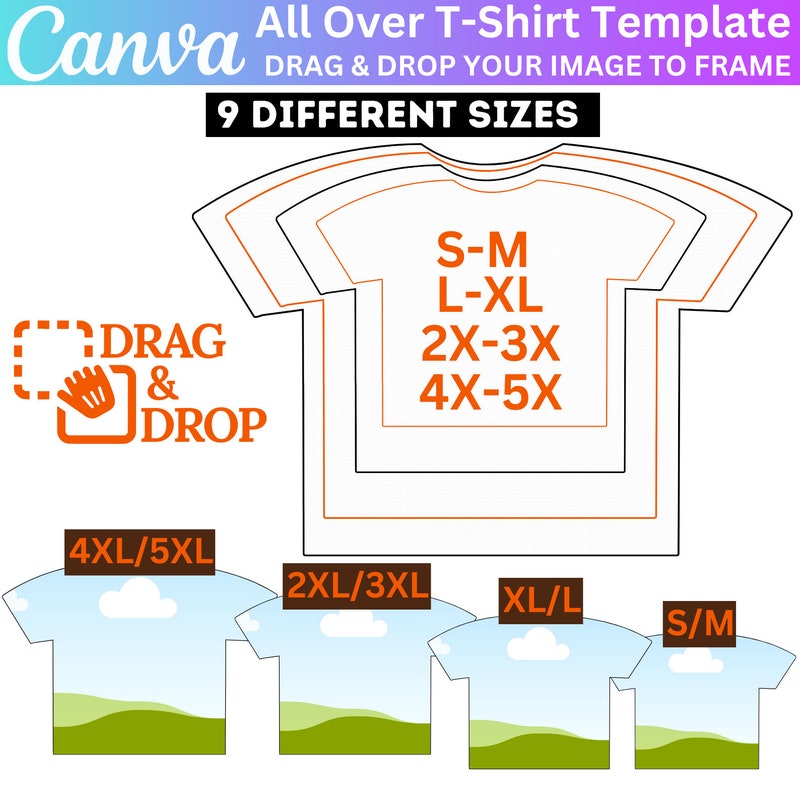 All Over Shirt Template - Etsy