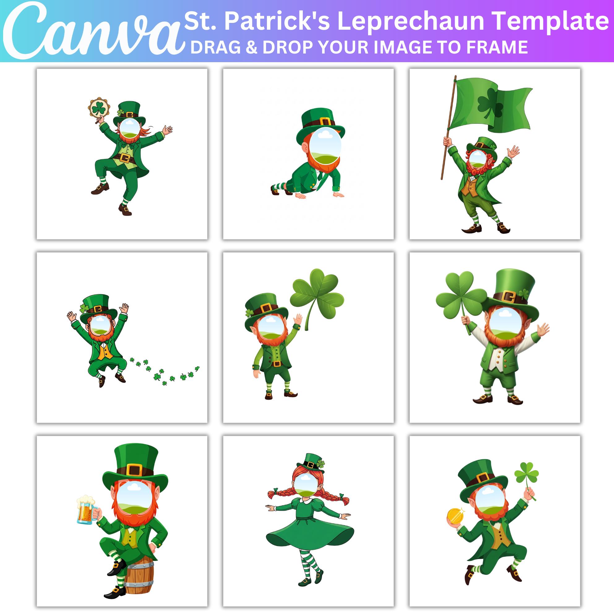 St Patrick’s Day Leprechaun Add Face Bundle, Funny St Paddy Cutouts ...