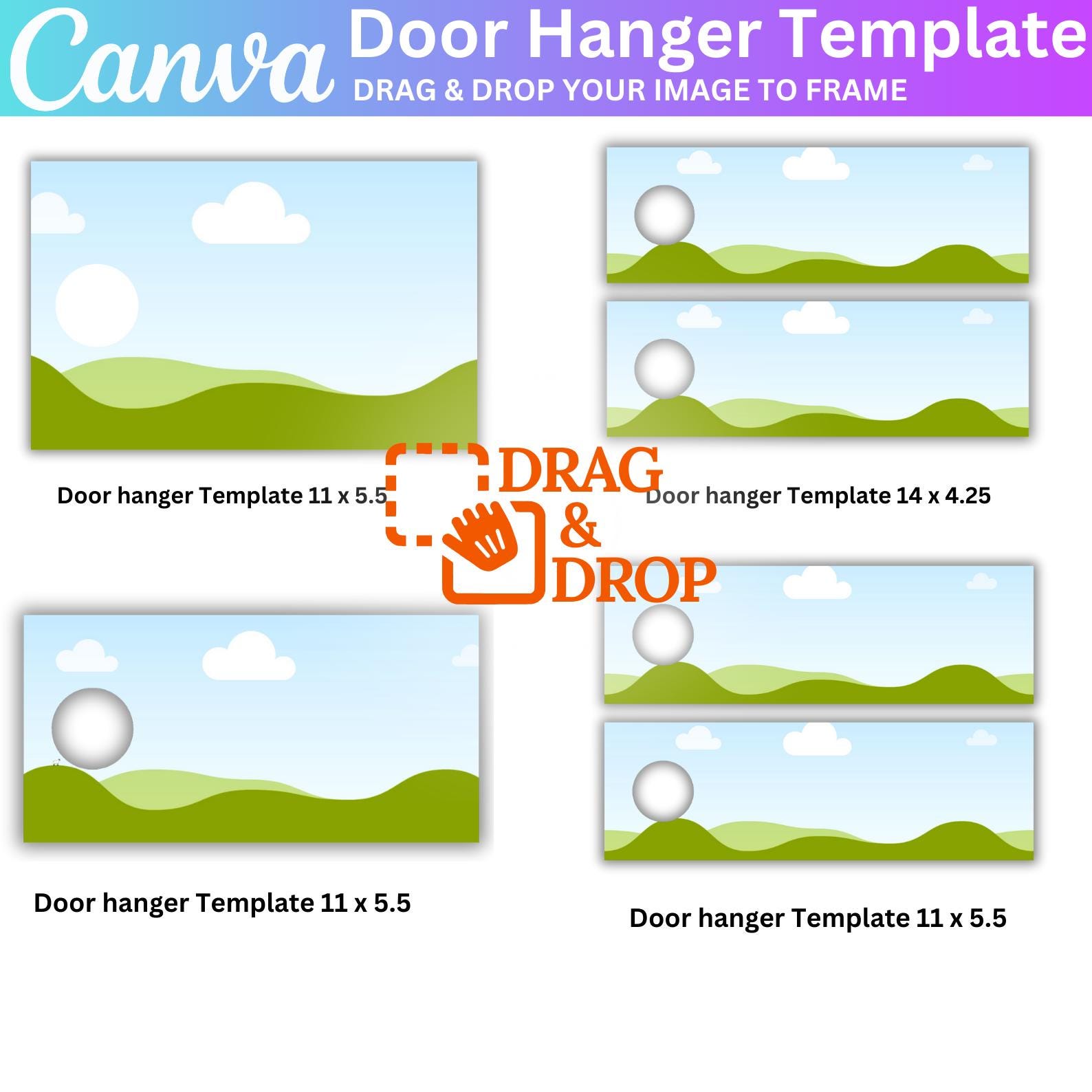 Door Hanger Canva Editable Template, Door Hanger Tag Template,canva ...