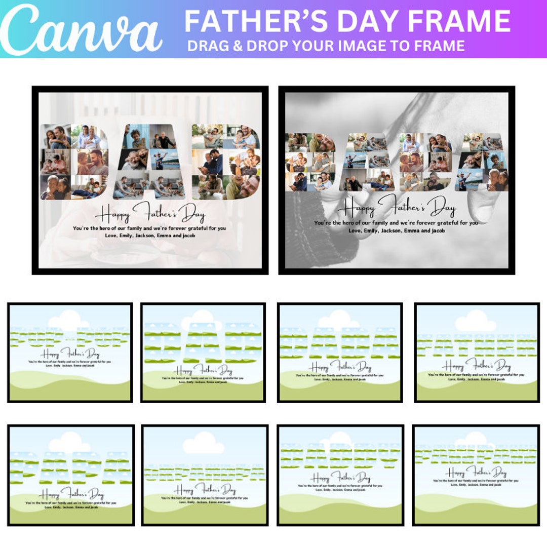 Daddy Canva Editable Frame Template, Papa Photo Frame, Daddy Photo ...