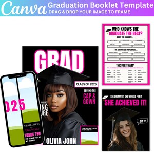 Graduation Activity Booklet Editable Canva Template, Printable Word ...