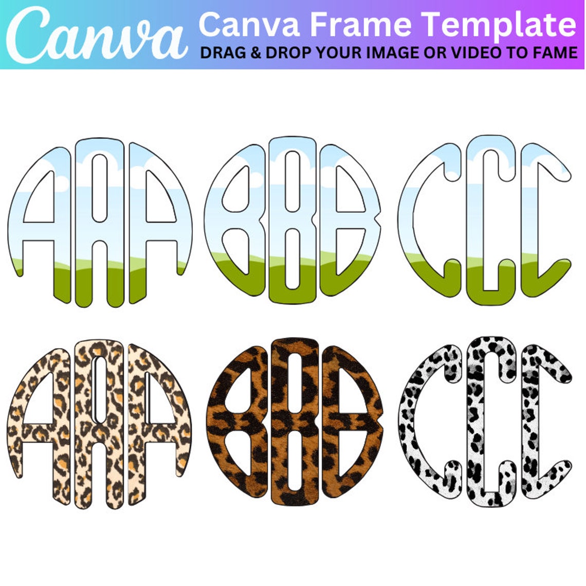 Canva Alphabets Template, Canva Alphabet Font, Canva Frame Template ...