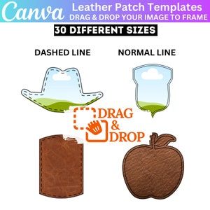 30 Leather Patch Canva Editable Template, Custom Leather Patch, Leather ...