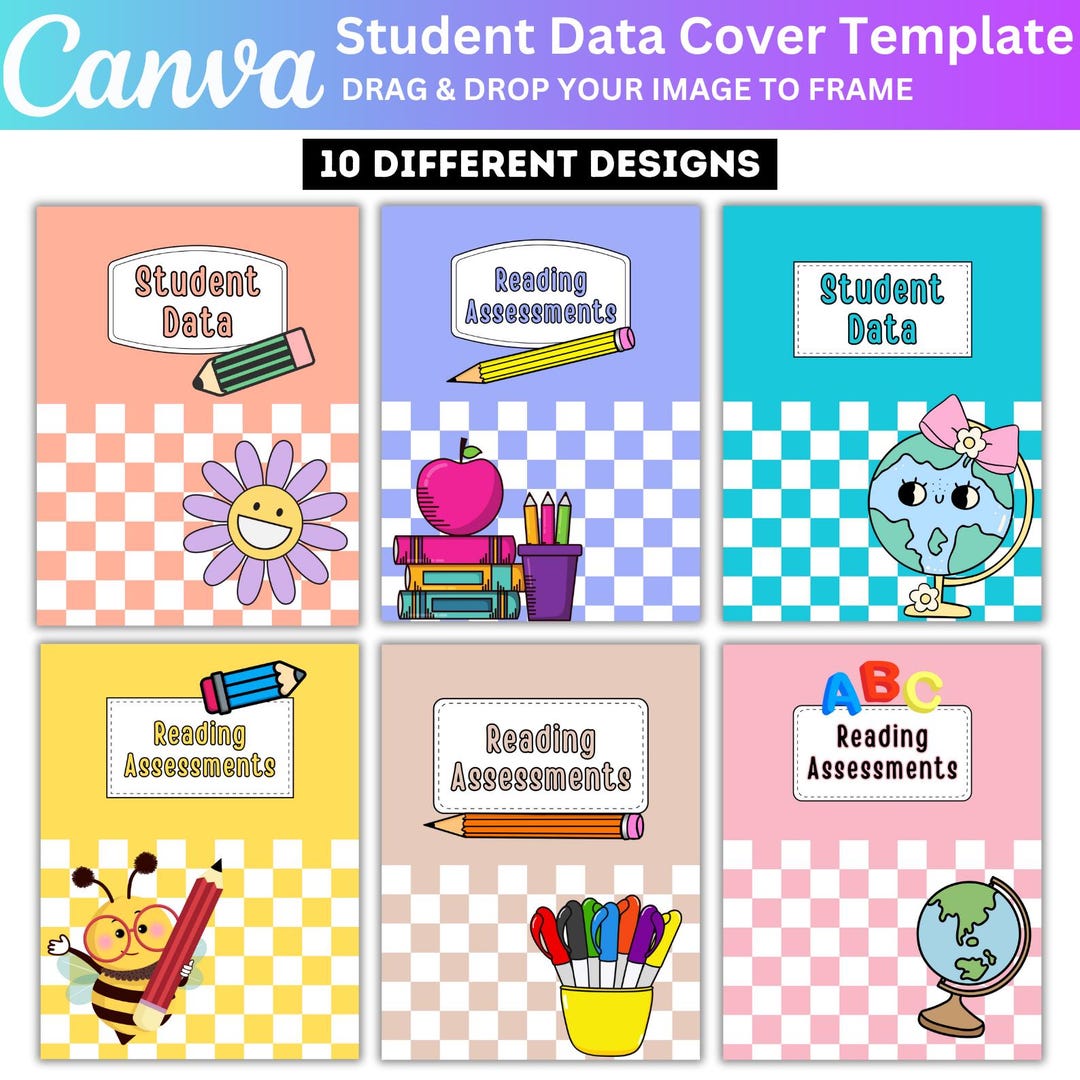 Editable Binder Covers Canva Template, Student Data Notebook Cover ...