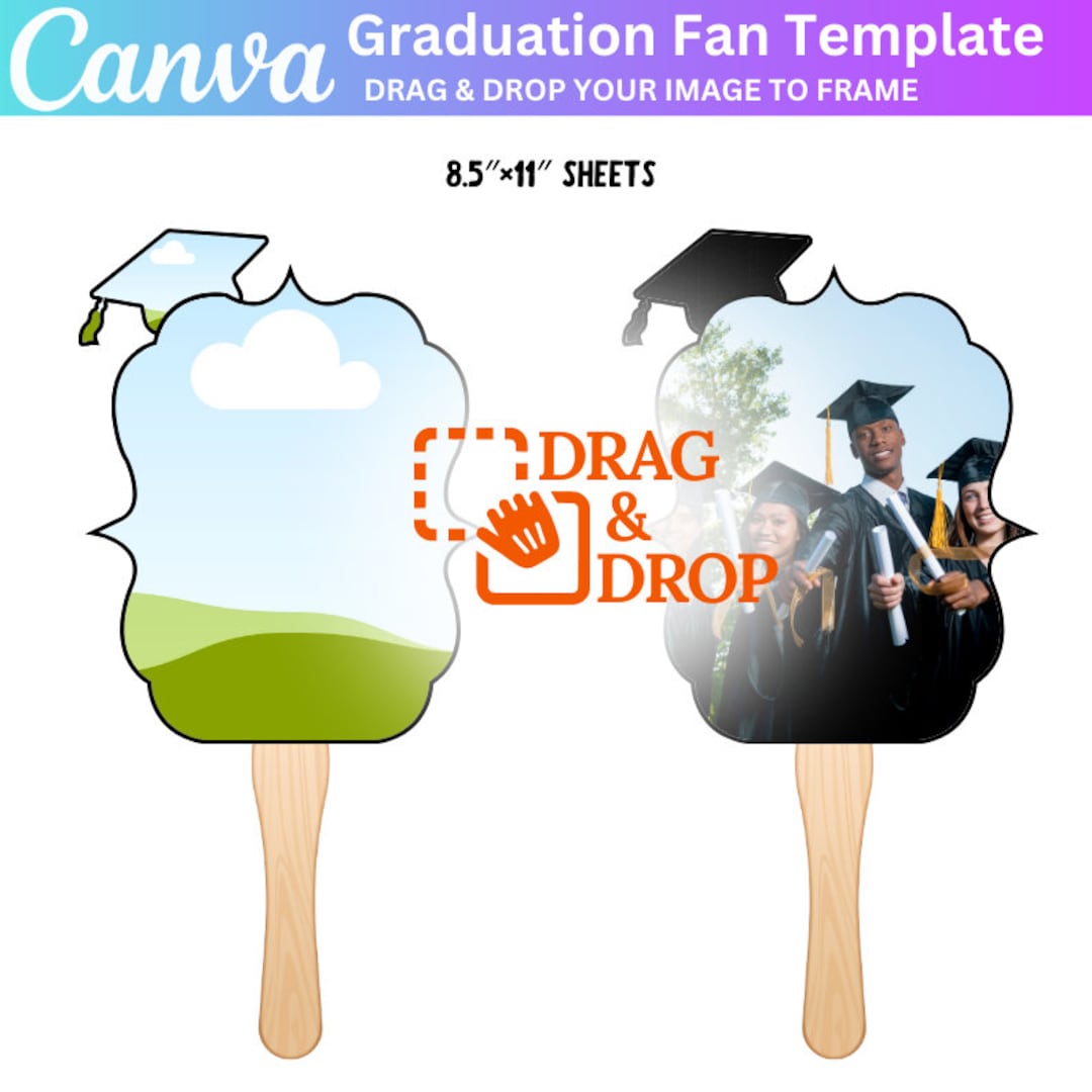 Graduate 2024, Canva Editable Template, Grad Paddle Fan Template ...